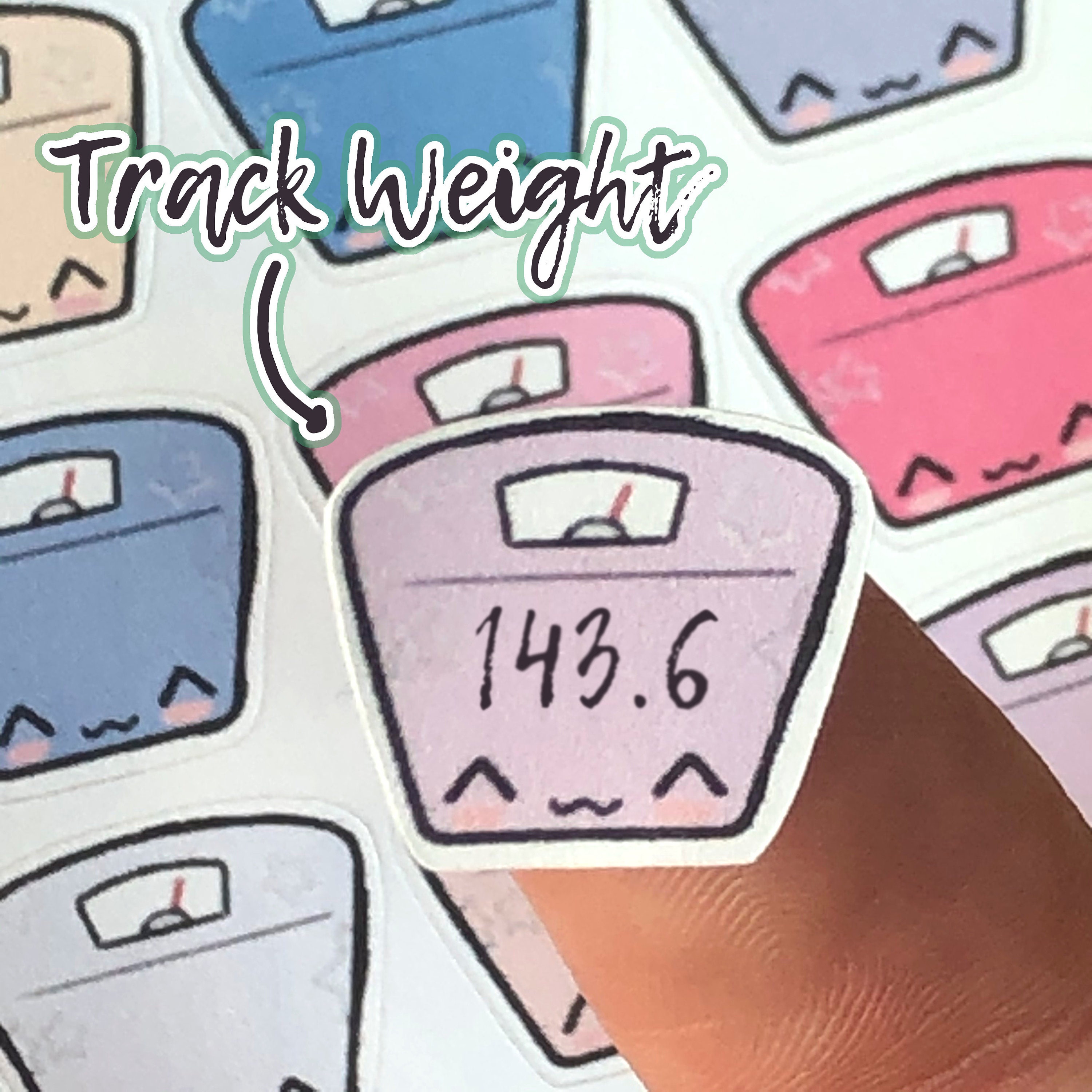Kawaii Peso Escala Pegatinas / Fitness Tracker Pegatinas / | Etsy