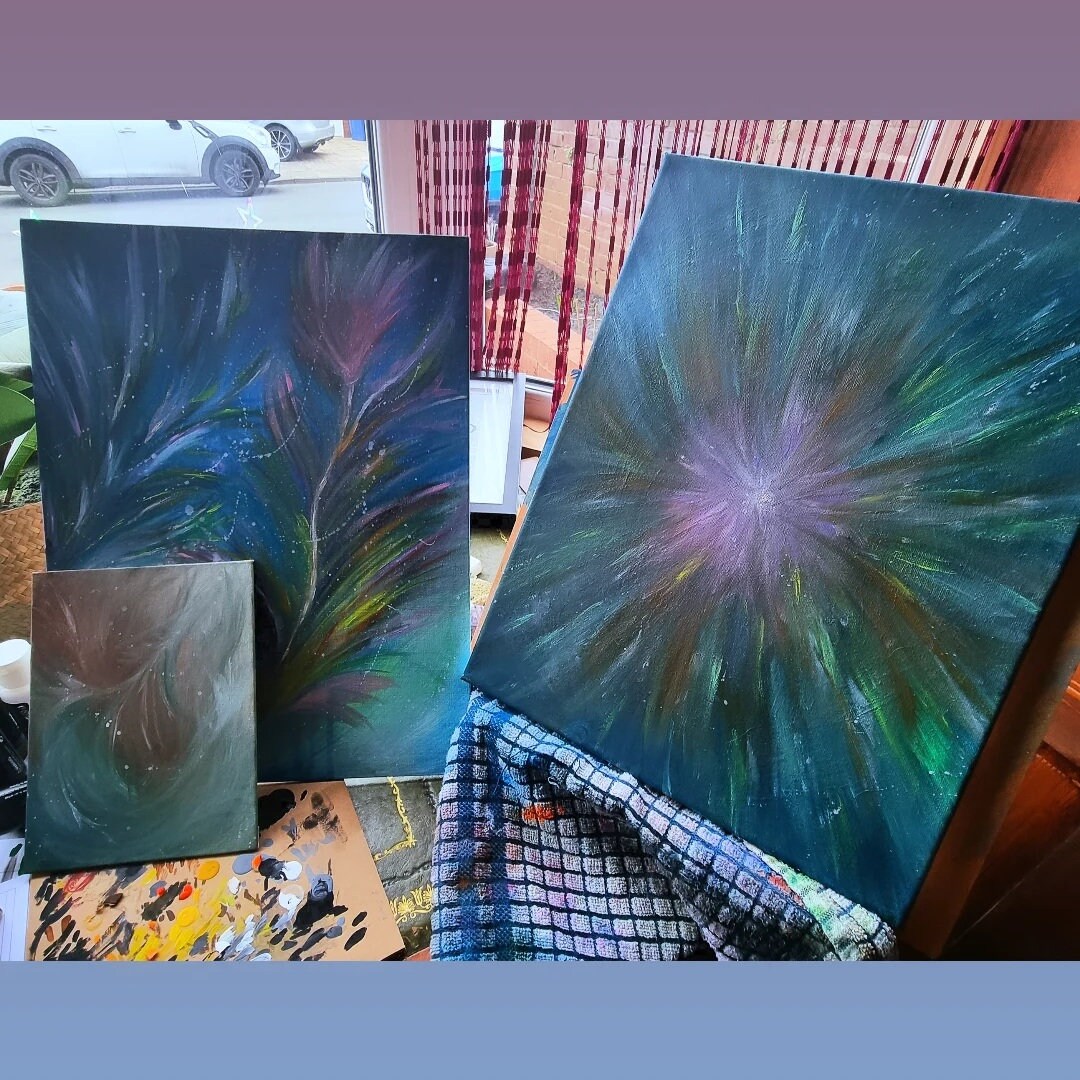 Custom Abstract Art Galaxy Feather Flower Painting Oil Painting - Etsy