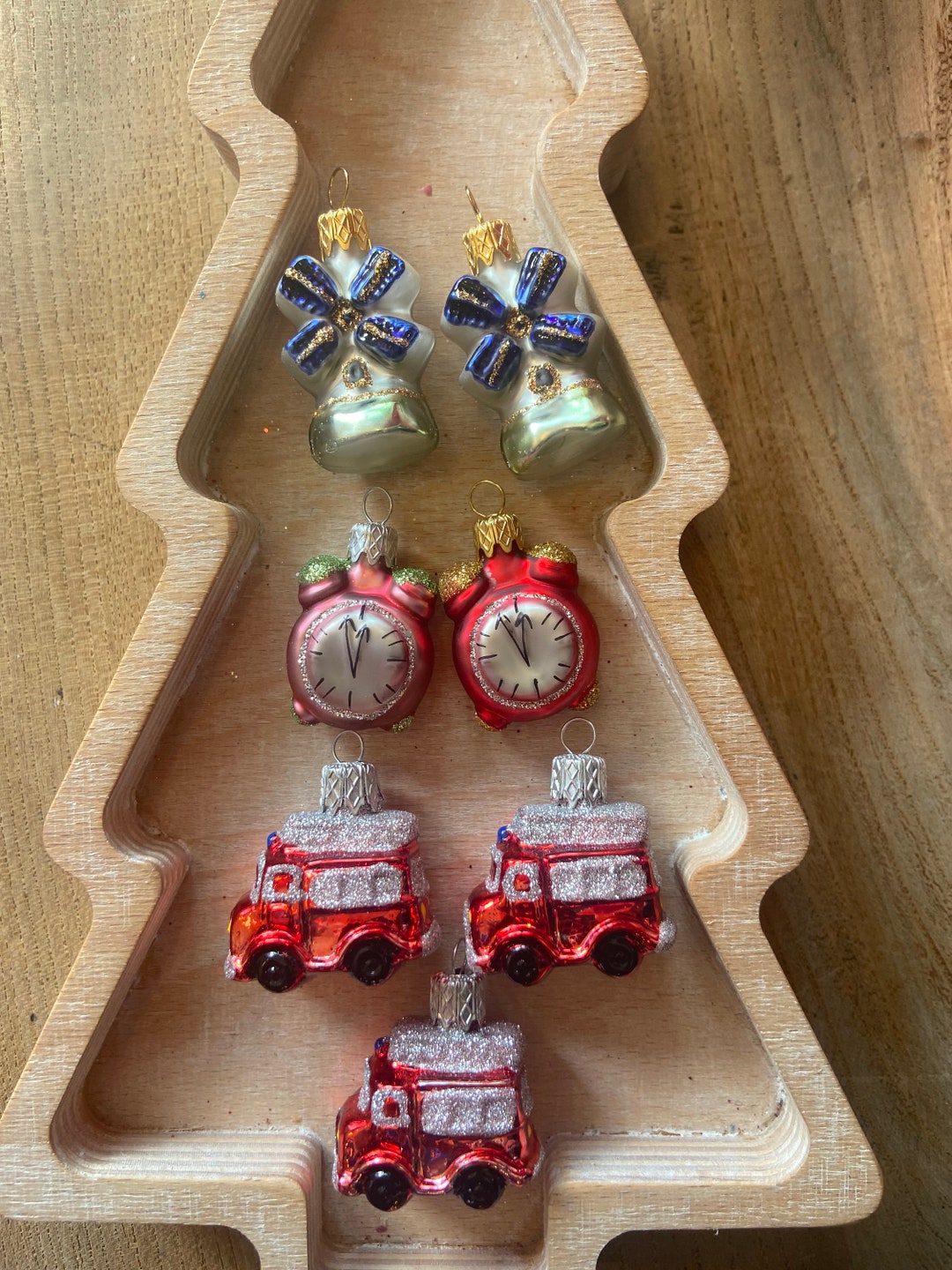 Handmade Christmas Tree Mini Decorations, Windmills, Clocks and Fire ...