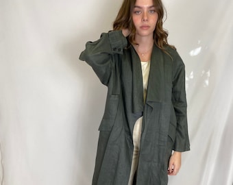 Linen Duster Coat - Etsy