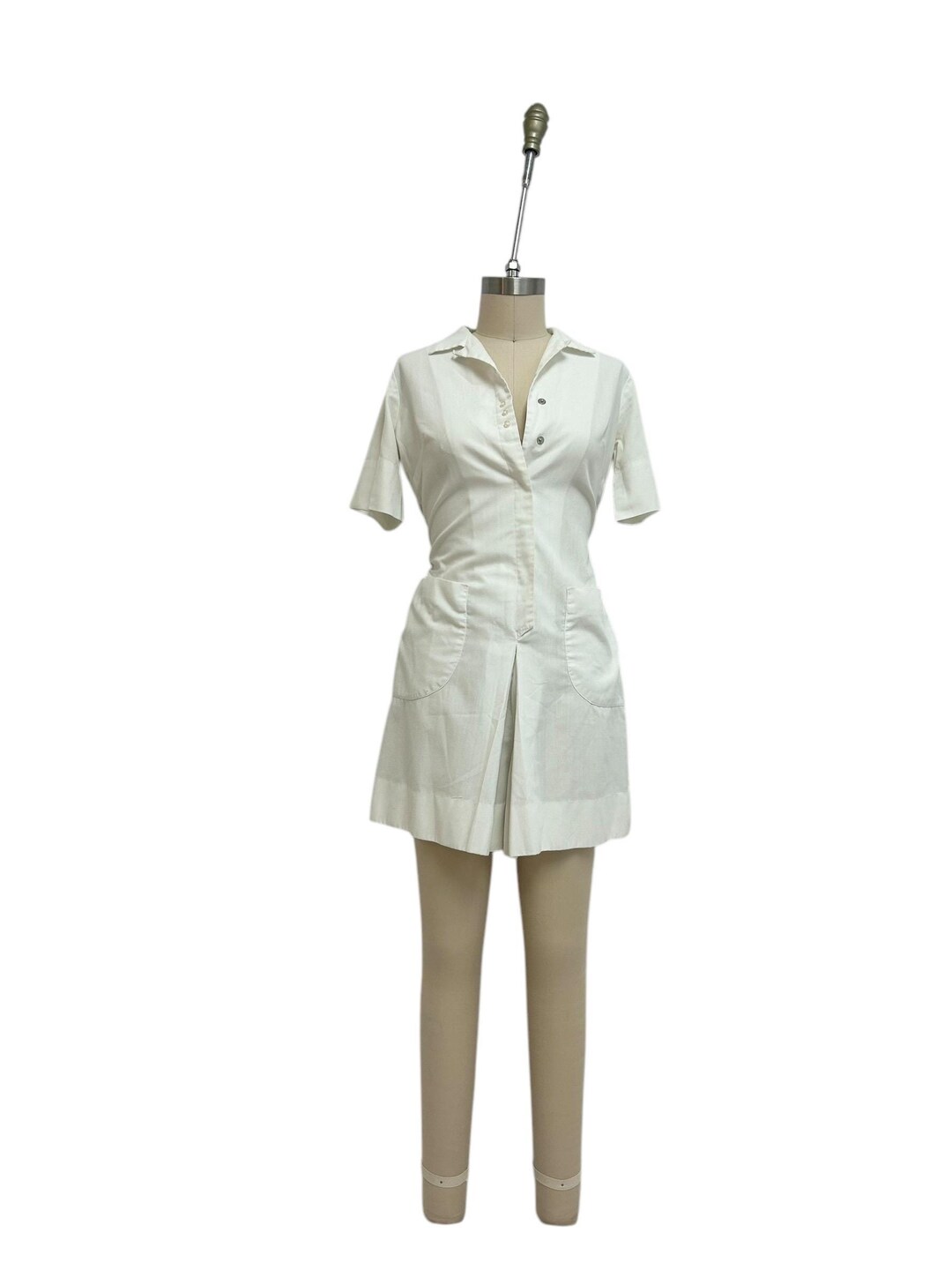 White Cotton Mini Romper 70s Vintage Retro Short Jumpsuit M - Etsy