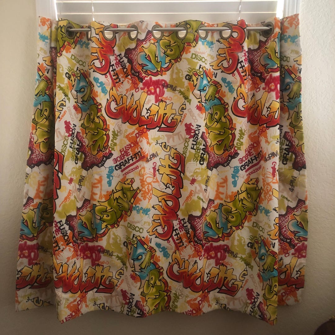 Graffiti “ Curtains - Etsy