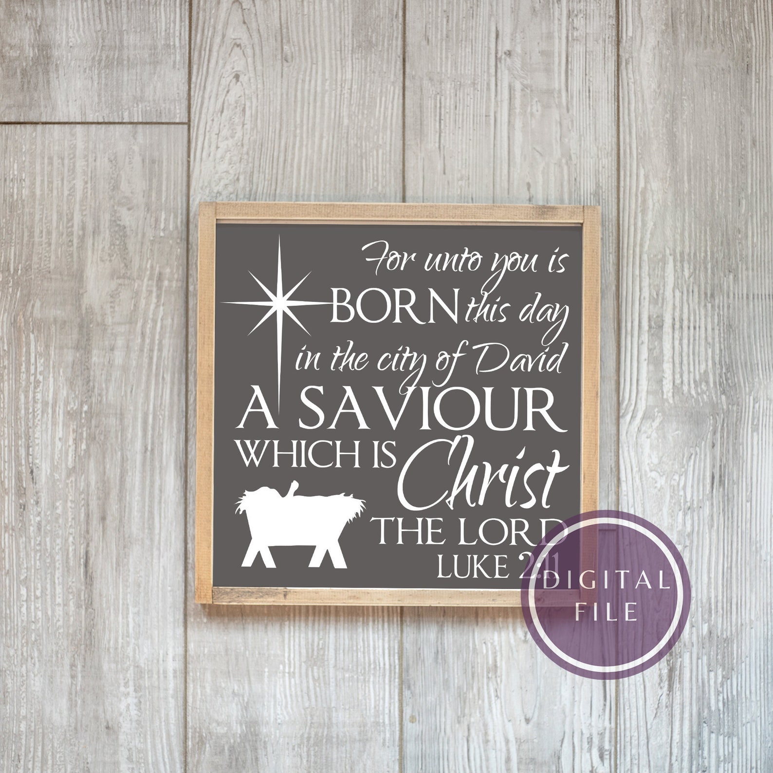 SVG for Unto You A Savior is Born Glass Block Design / - Etsy