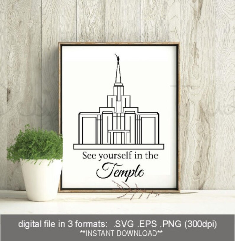 LDS Small Temple Graphic / See Yourself in the Temple / Temple | Etsy