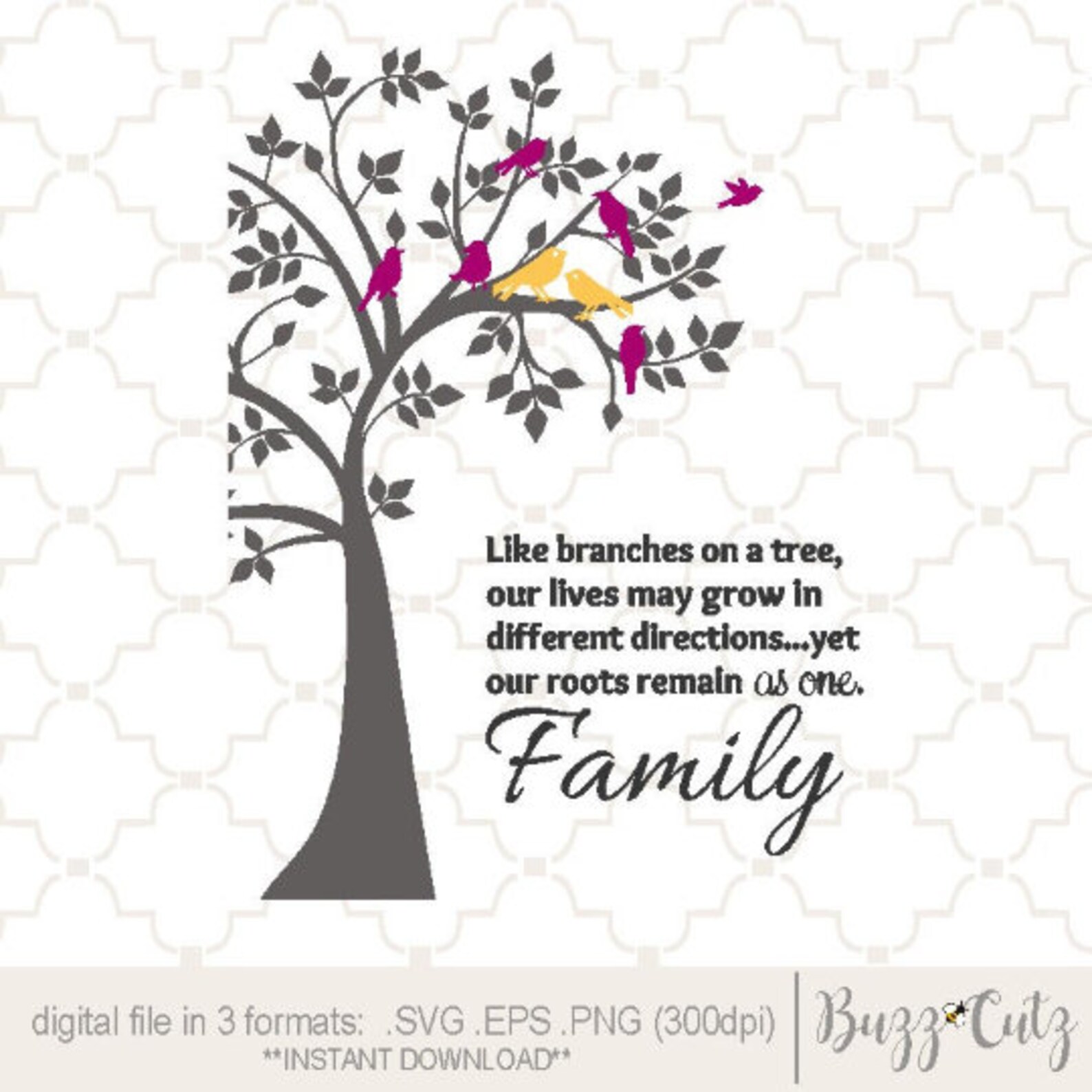SVG Family Tree Birds SVG Tree Bird Family Cricut Tree With | Etsy