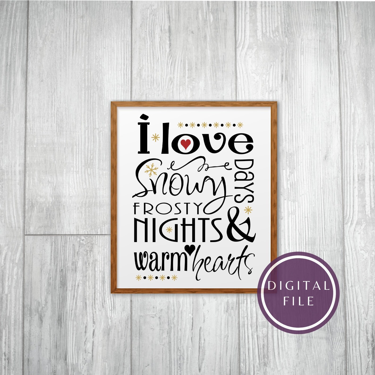 SVG I Love Snowy Days / SVG Frosty Nights / Warm Hearts / - Etsy