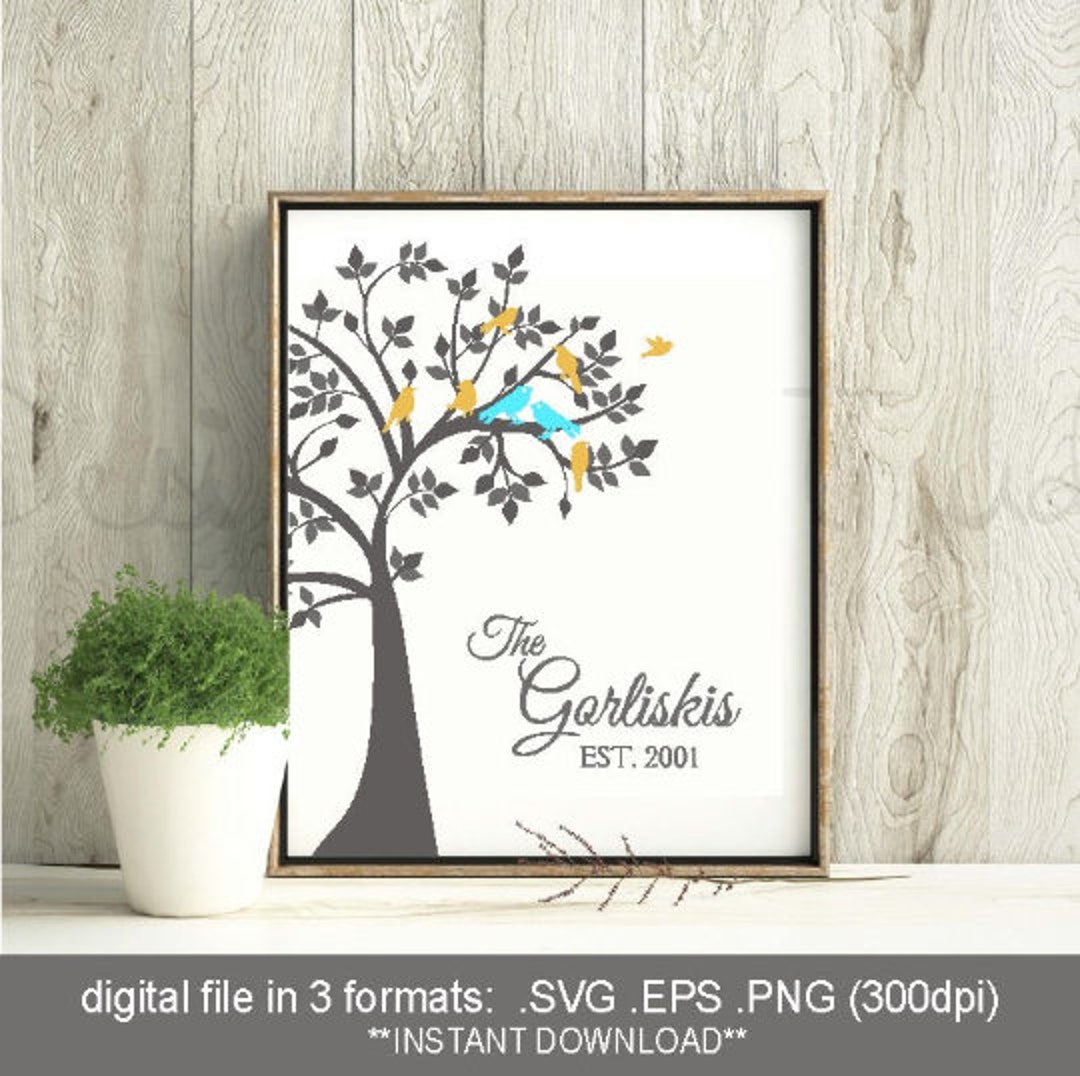 SVG Family Tree, SVG Tree, Bird Family, Tree With Birds, Family Name ...