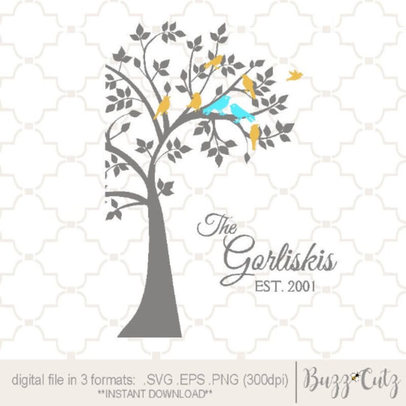 SVG Family Tree SVG Tree Bird Family Tree With Birds - Etsy