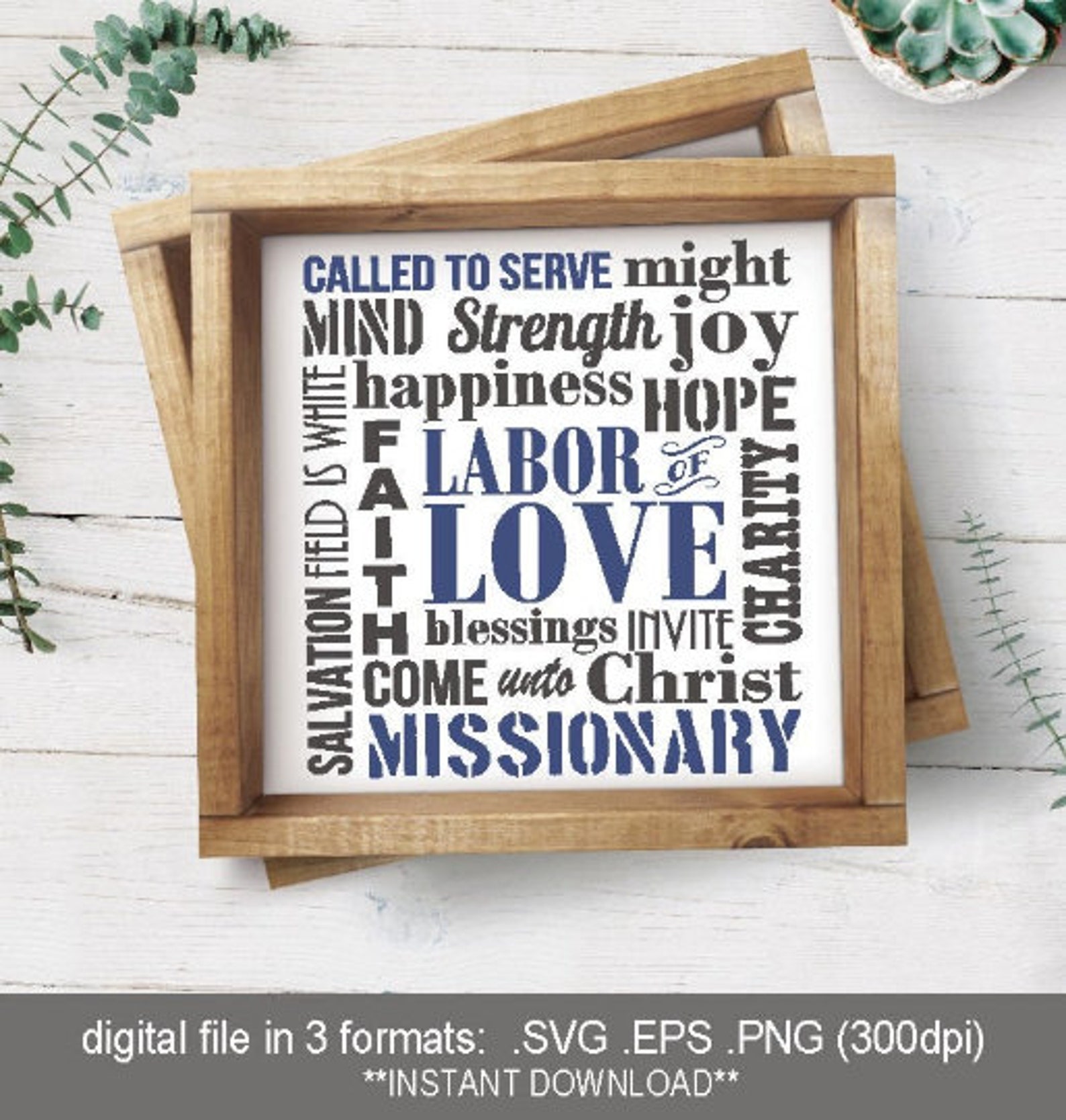 Missionary Word Collage Lds Missionary Svg Called to Serve - Etsy