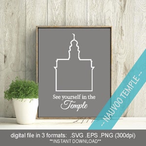 LDS Nauvoo Temple Graphic / Svg Temple / Nauvoo Svg / Temple Outline ...