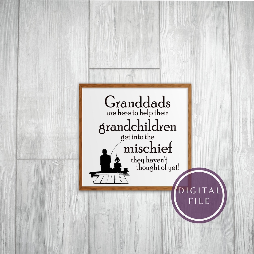 SVG Grandpas Mischief, Grandchildren Mischief Print, Grandpa Fishing ...