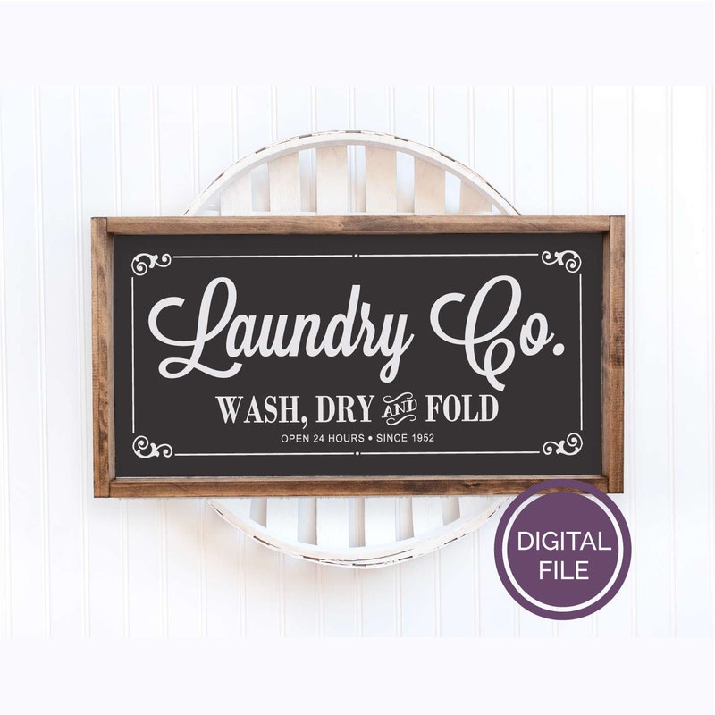 Vintage Laundry Sign - Etsy