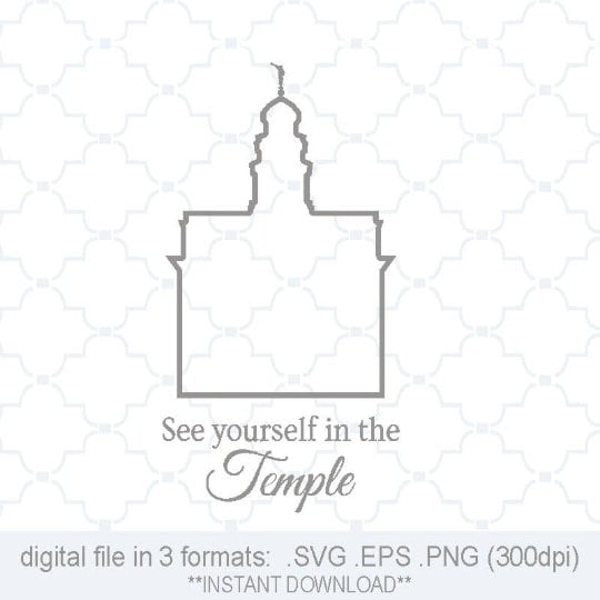 LDS Nauvoo Temple Graphic / Svg Temple / Nauvoo Svg / Temple Outline ...