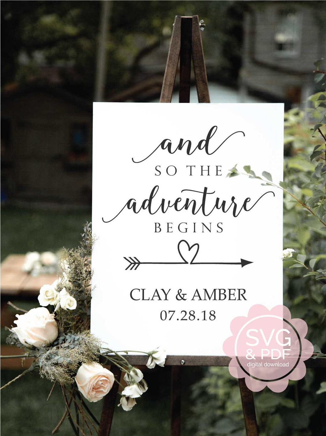 Adventure Begins Print, Adventure Begins Svg, Wedding Svg, Wedding Sign ...