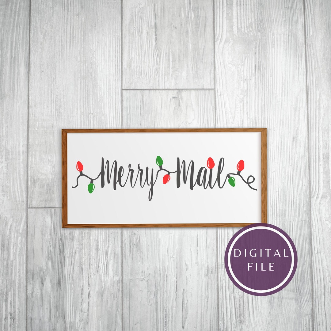 SVG Merry Mail / Merry Mail Christmas Bulbs / Merry Mail Lights Svg ...