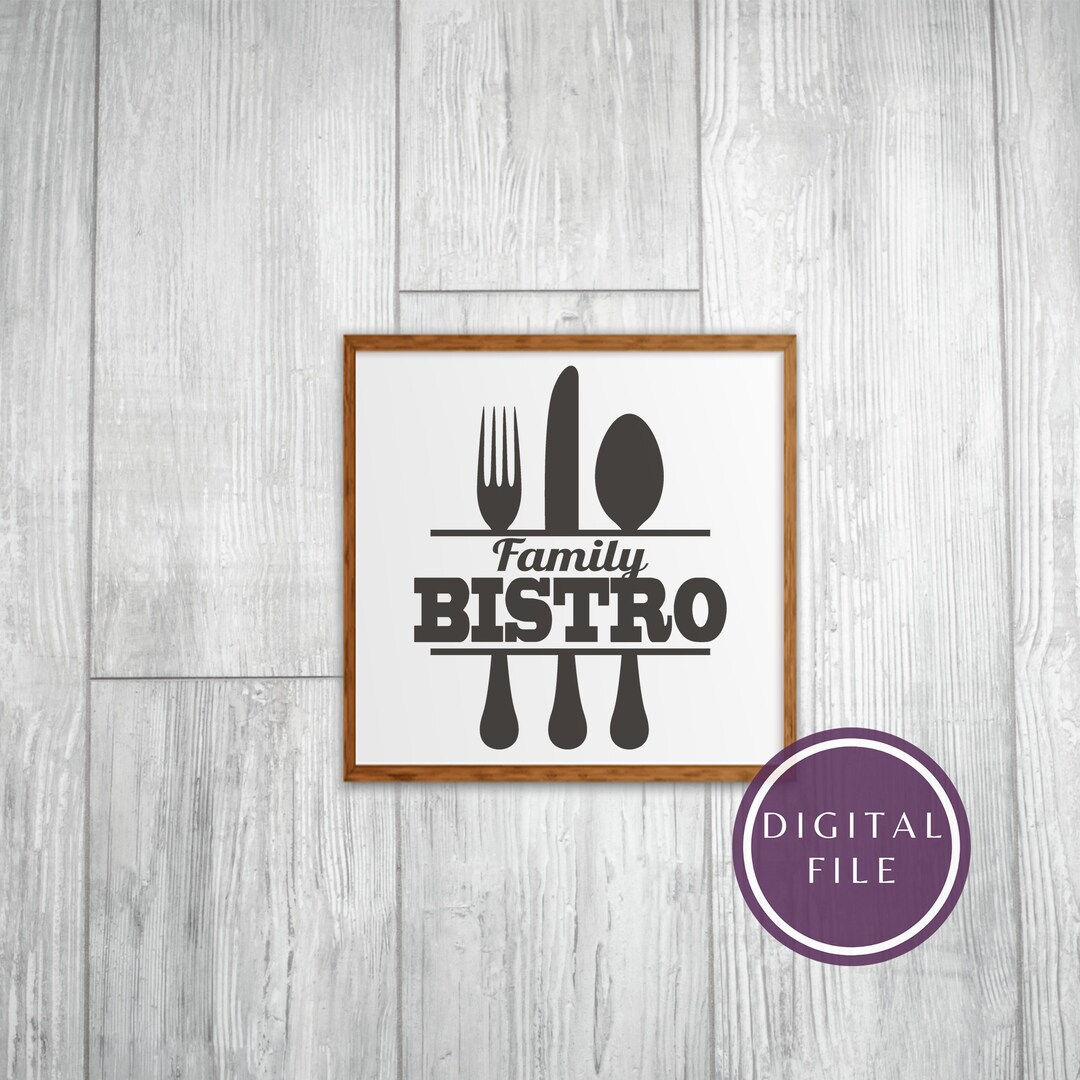 Family Bistro, Knife Fork Spoon Svg, Cutlery Svg, Kitchen Utensils ...