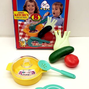 Vintage Retro 1980s Nostalgia Pretend Play Kitchen Set, Kitchen Cooking ...