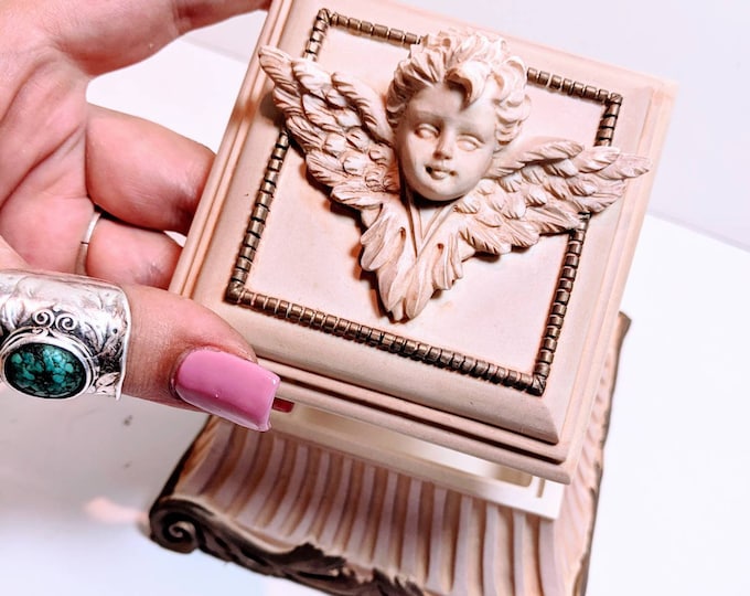 Antique Baroque Gilded Jewelry Box With Cherub Heads – Ornate Trinket ...