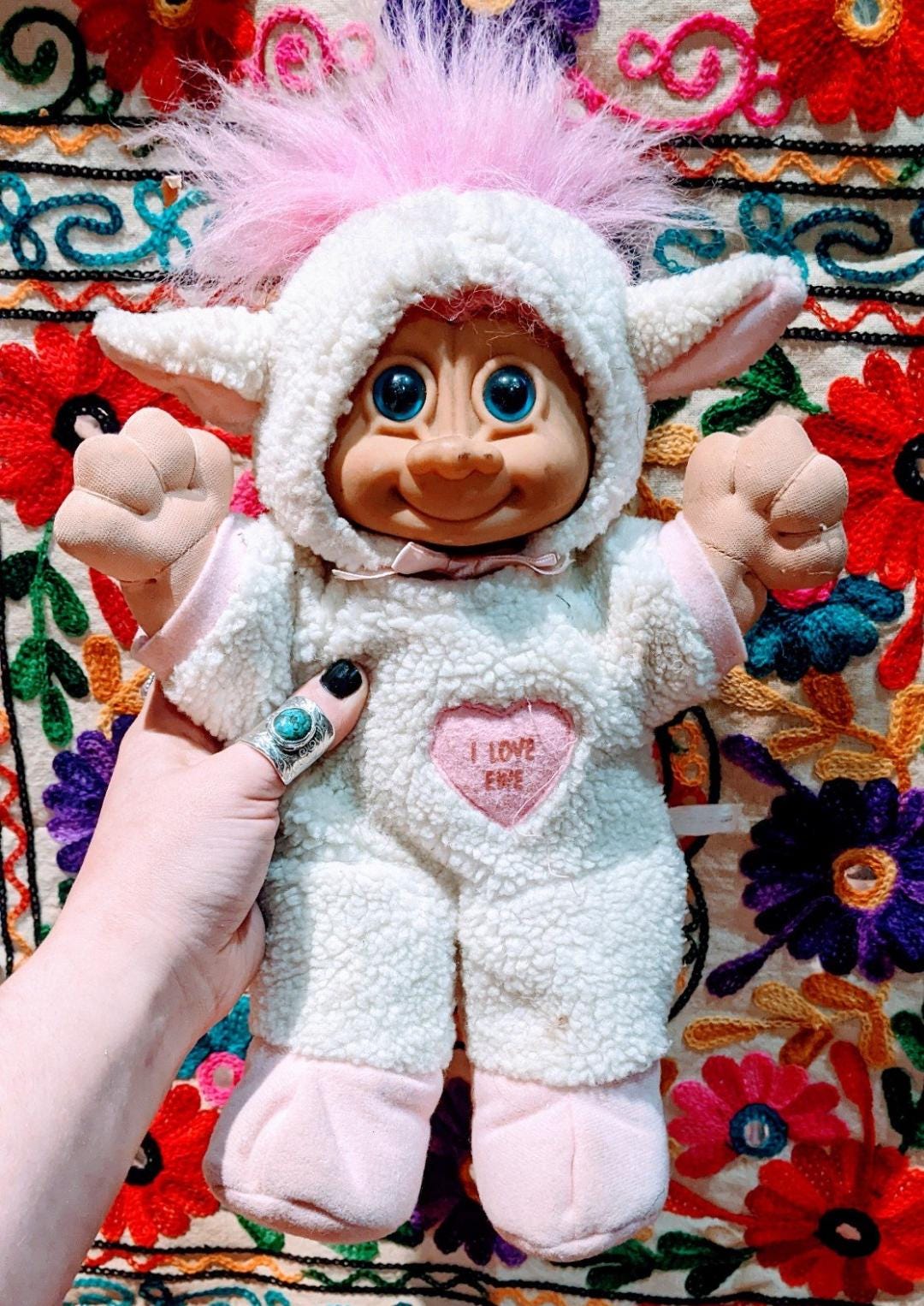 Vintage Russ Troll Sweetheart Lambchop Troll Doll, Adorable Sweetheart Troll Doll, Vintage ...