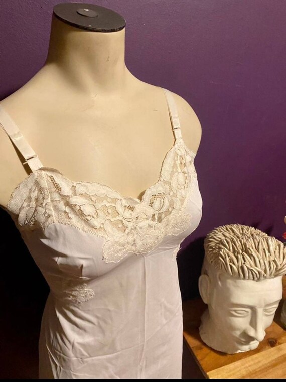 Vintage 1960s Gossard Artemis Off White Full Slip Lac… Gem