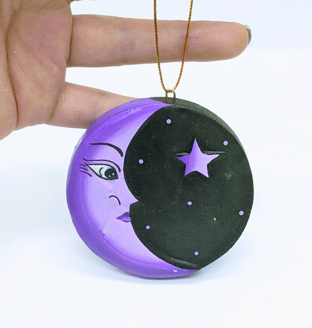 Vtg Handmade in Indonesia Purple Sun/ Moon Wood Hippy Wall - Etsy