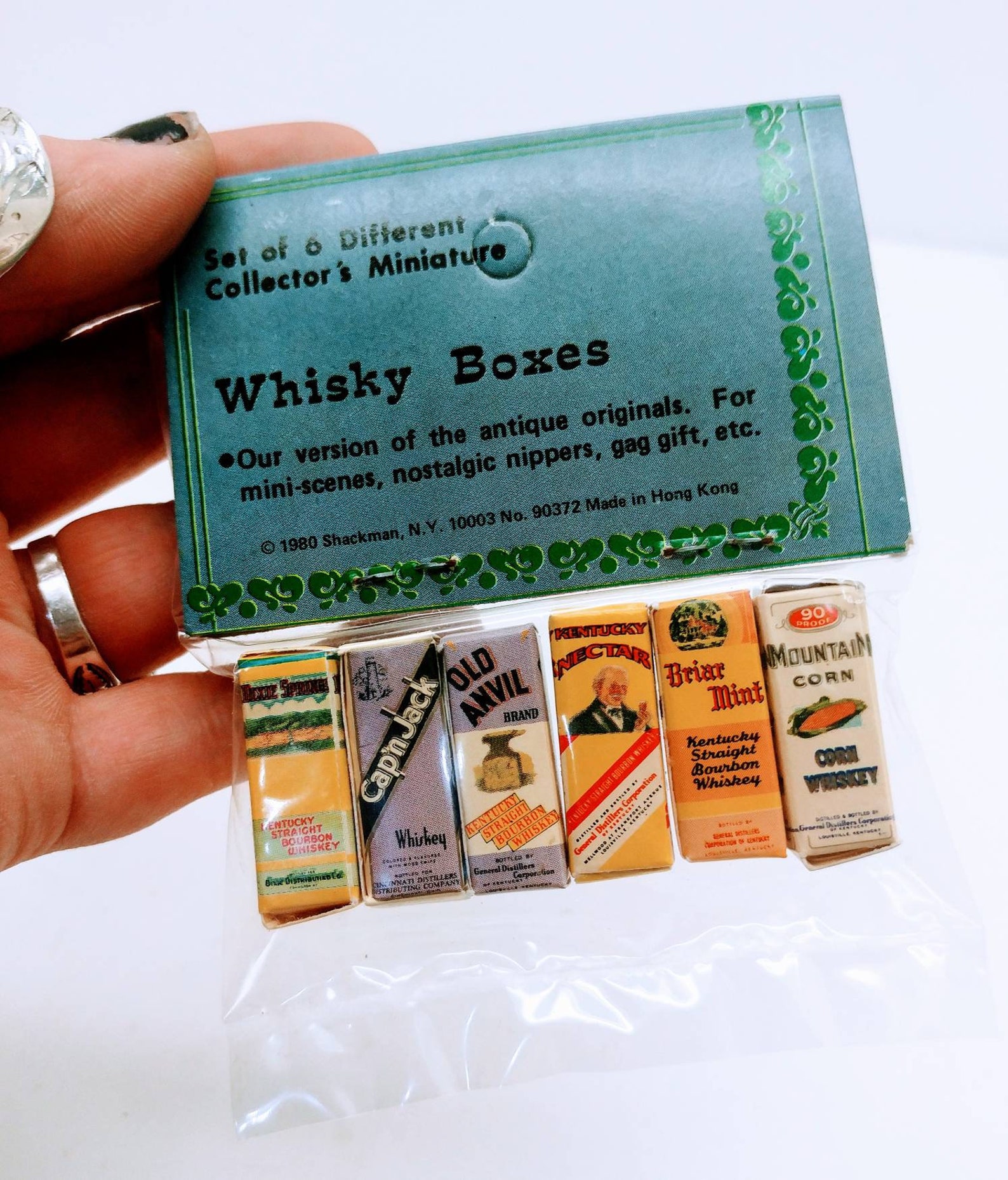Vtg 1980s Shackman & Co Miniatures Set of 6 Miniature Whiskey Boxes ...