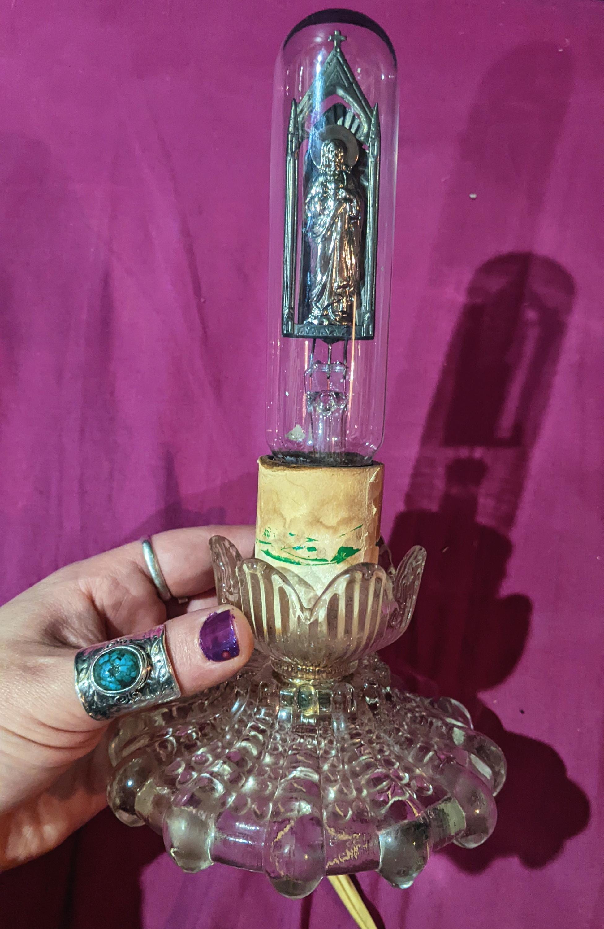 Rare Vintage Sacred Heart Jesus Light Bulb Aerolux Neon !! Please Read ...