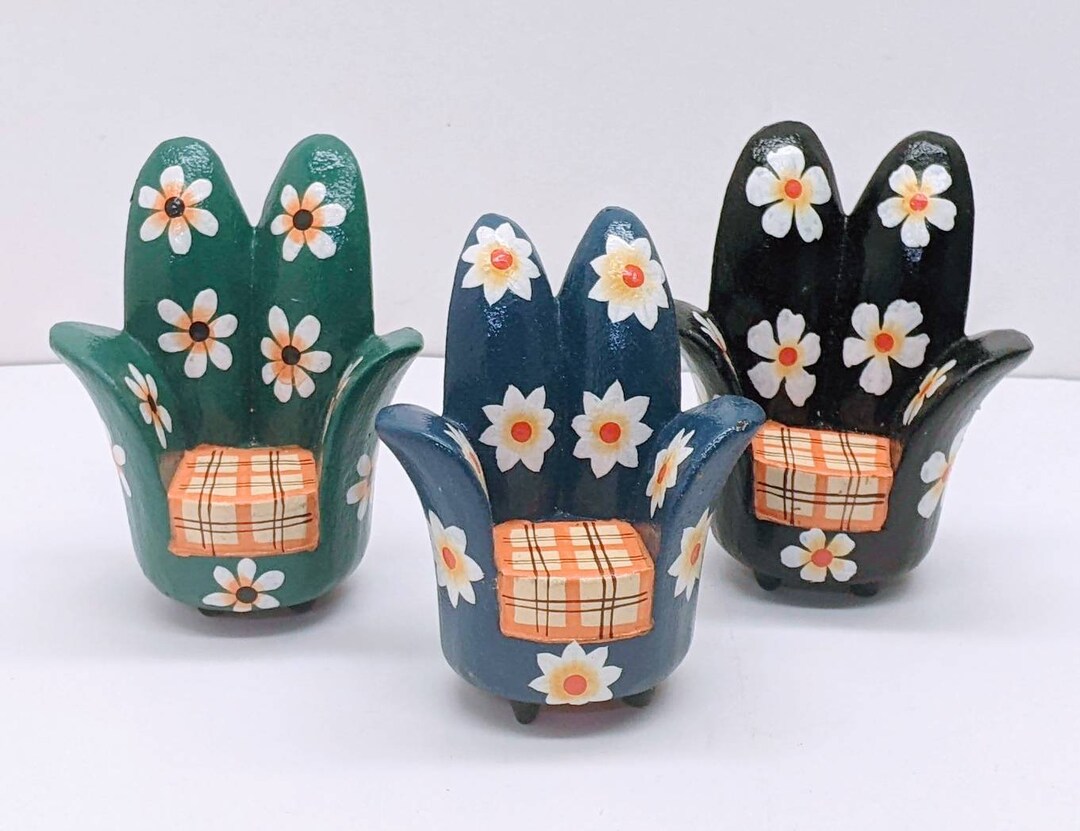 Vtg Handmade in Indonesia Hand Painted Wooden Chair, Mini Wooden Chair ...