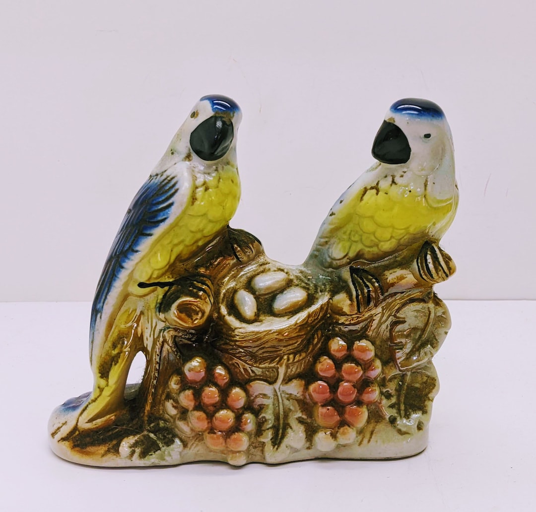 Vtg Made in Japan Fine Ceramic/ Glazed Porcelain Parrot Figurine ...