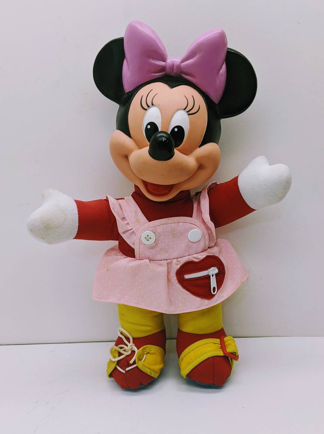 Vtg 1980s Mattel Disney's Minnie Mouse Rubber Face Plush Stuffed Animal ...