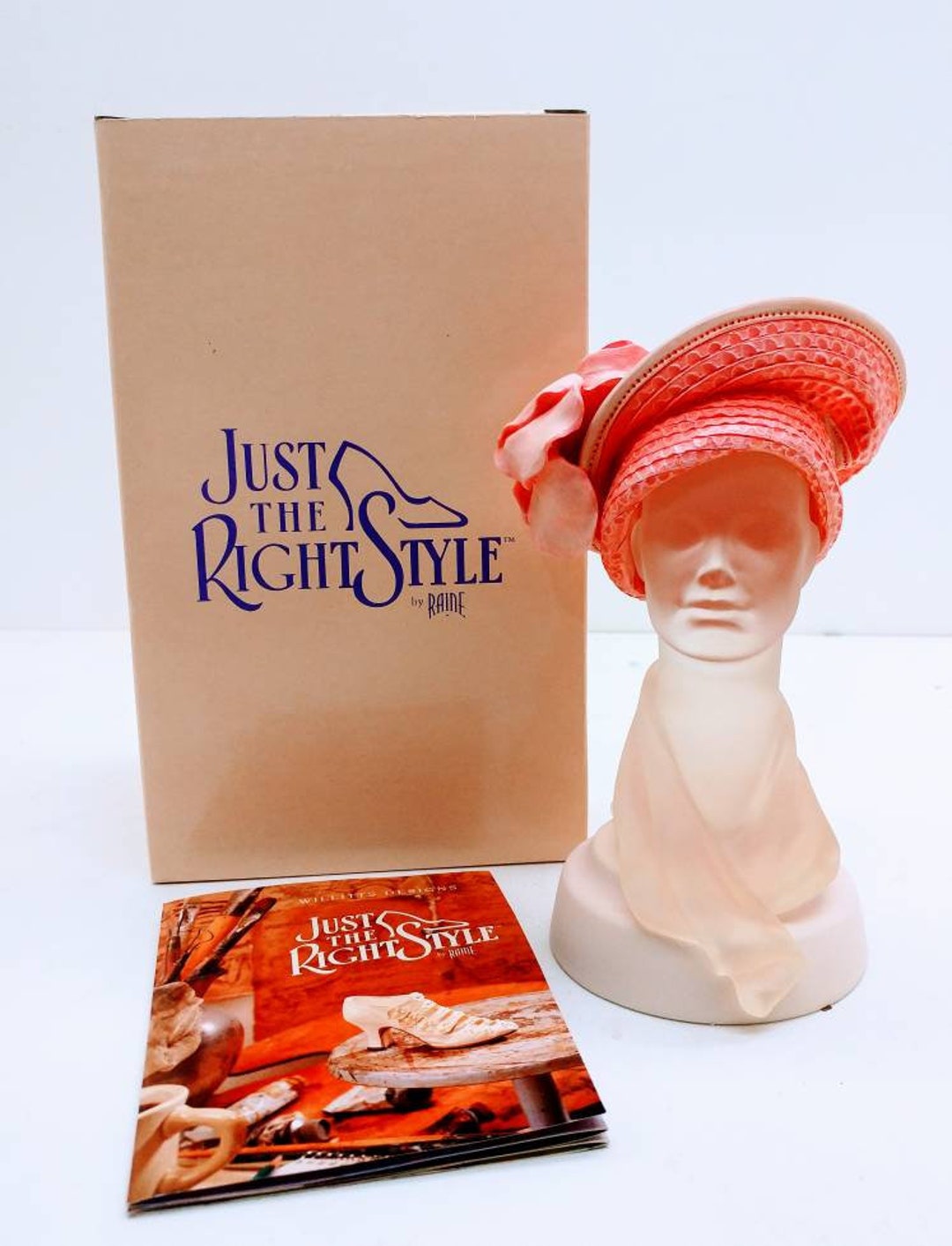 Frosted Pink Lady Head Bust, Fashion Figurines by Raine, Lady Head ...