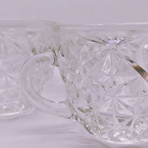 Vtg Set of 4 Sparkling Cut Glass Anchor Hawking Clear Punch Bowl ...
