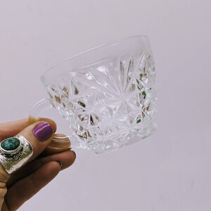 Vtg Set of 4 Sparkling Cut Glass Anchor Hawking Clear Punch Bowl ...