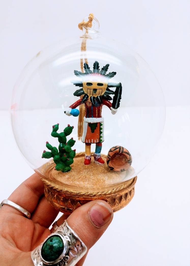 Flavia Milano Collectible Glass Memory Globe Native American - Etsy