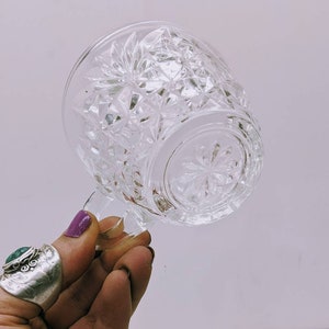 Vtg Set of 4 Sparkling Cut Glass Anchor Hawking Clear Punch Bowl ...