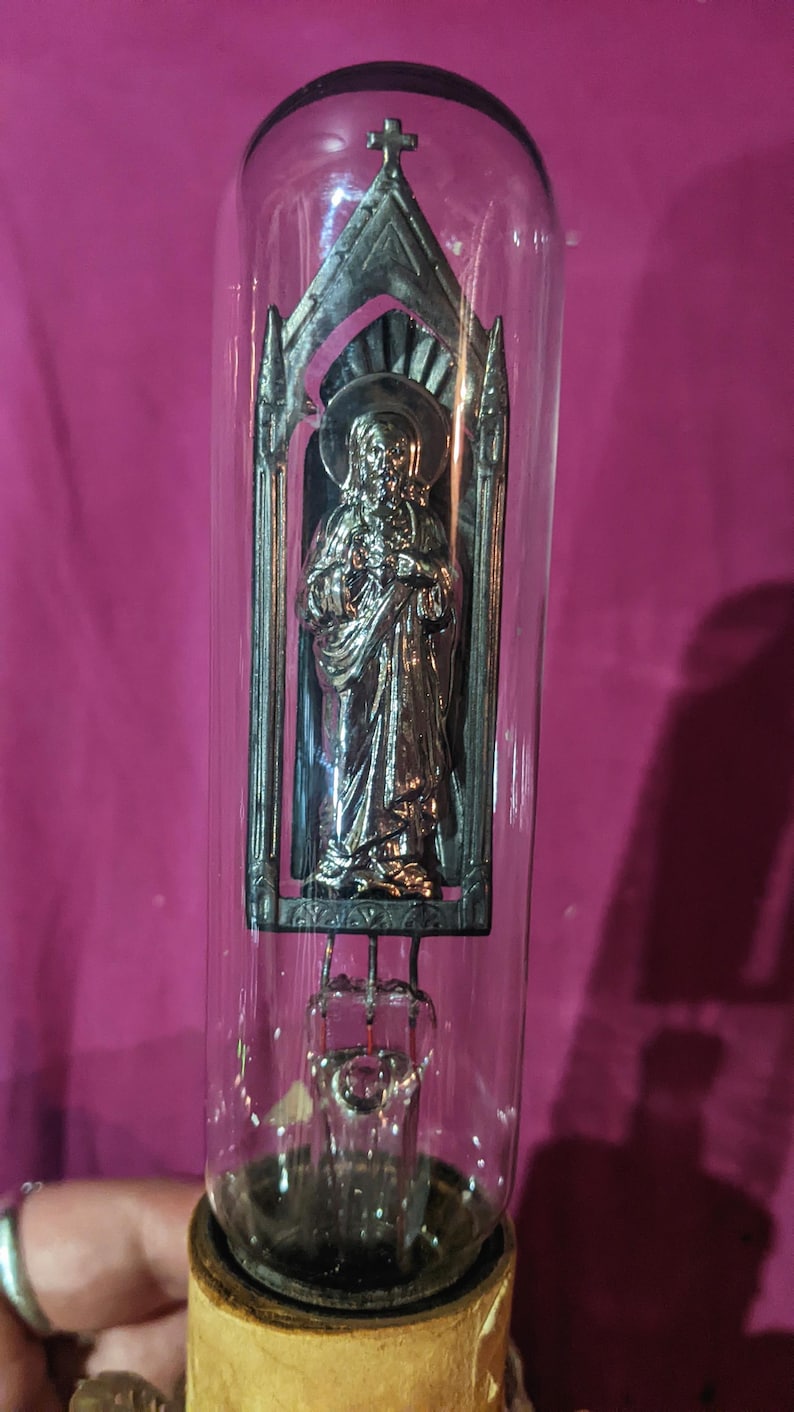 Rare Vintage Sacred Heart Jesus Light Bulb Aerolux Neon !! Please Read ...