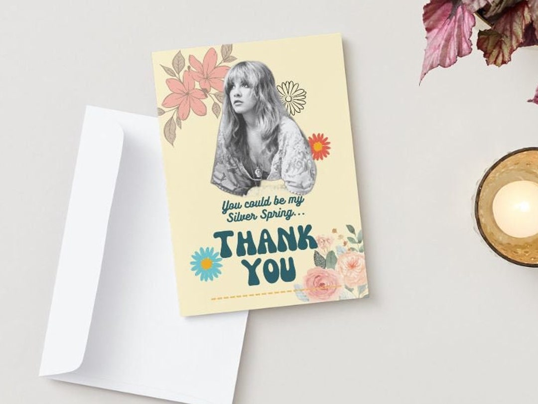Stevie Nicks Thank You Card Digital Download Style Hippie Thanks Friend ...
