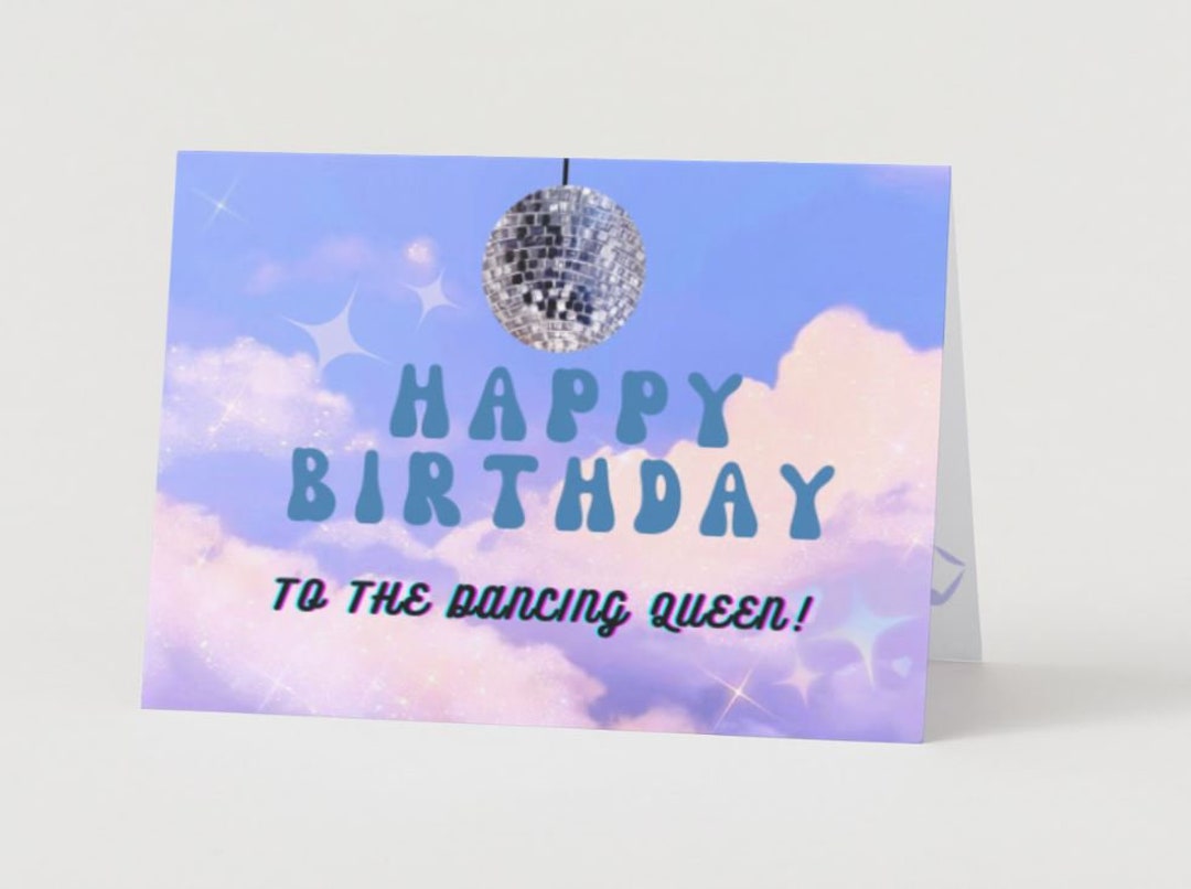 Happy Birthday Dancing Queen Card Mama Mia Dancer Girl for Her Sister ...