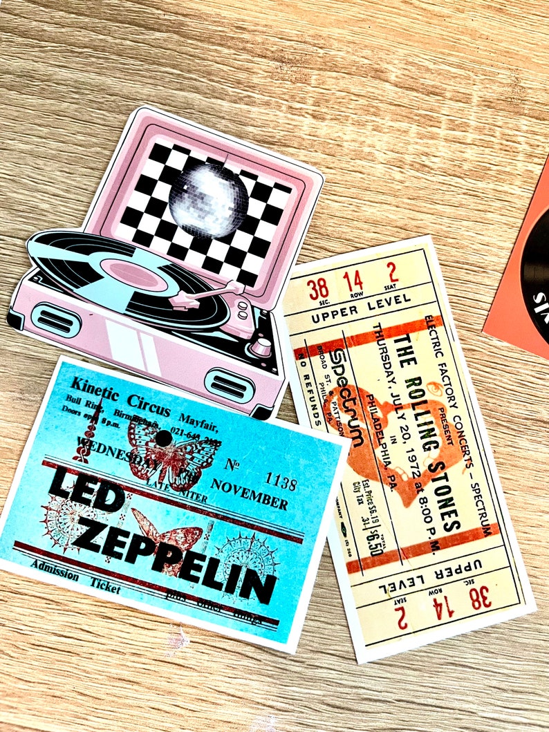The Rolling Stones Ticket Stub Sticker 70s, 60s Vintage Retro Band Tour ...