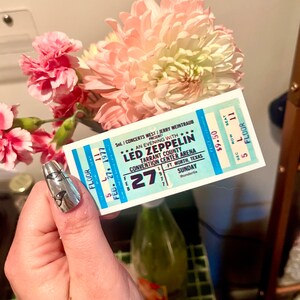 Led Zeppelin Ticket Stub Sticker - 70s, 60s Art Retro Band Tour Album ...