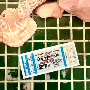 Led Zeppelin Ticket Stub Sticker - 70s, 60s Art Retro Band Tour Album ...