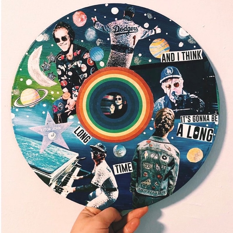 Painted Vinyl Record - Etsy