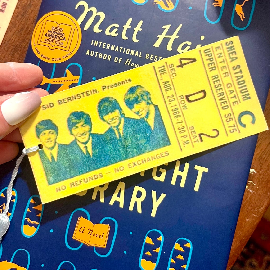 The Beatles Ticket Stub Bookmark - 70s Musician Vintage Retro Band Club ...