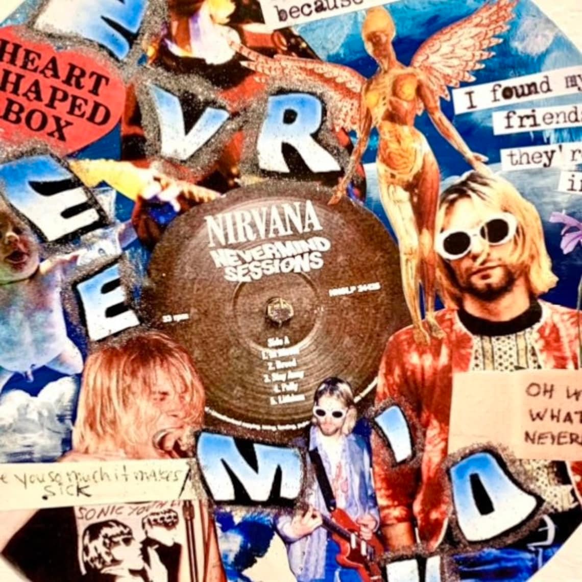 Nirvana Nevermind Fan Art on Vinyl Record Friends Gift - Etsy
