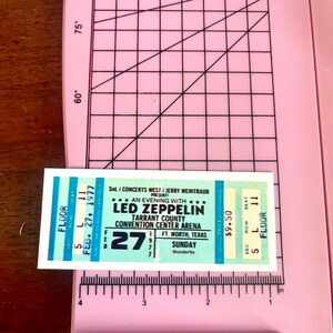 Led Zeppelin Ticket Stub Sticker - 70s, 60s Art Retro Band Tour Album ...
