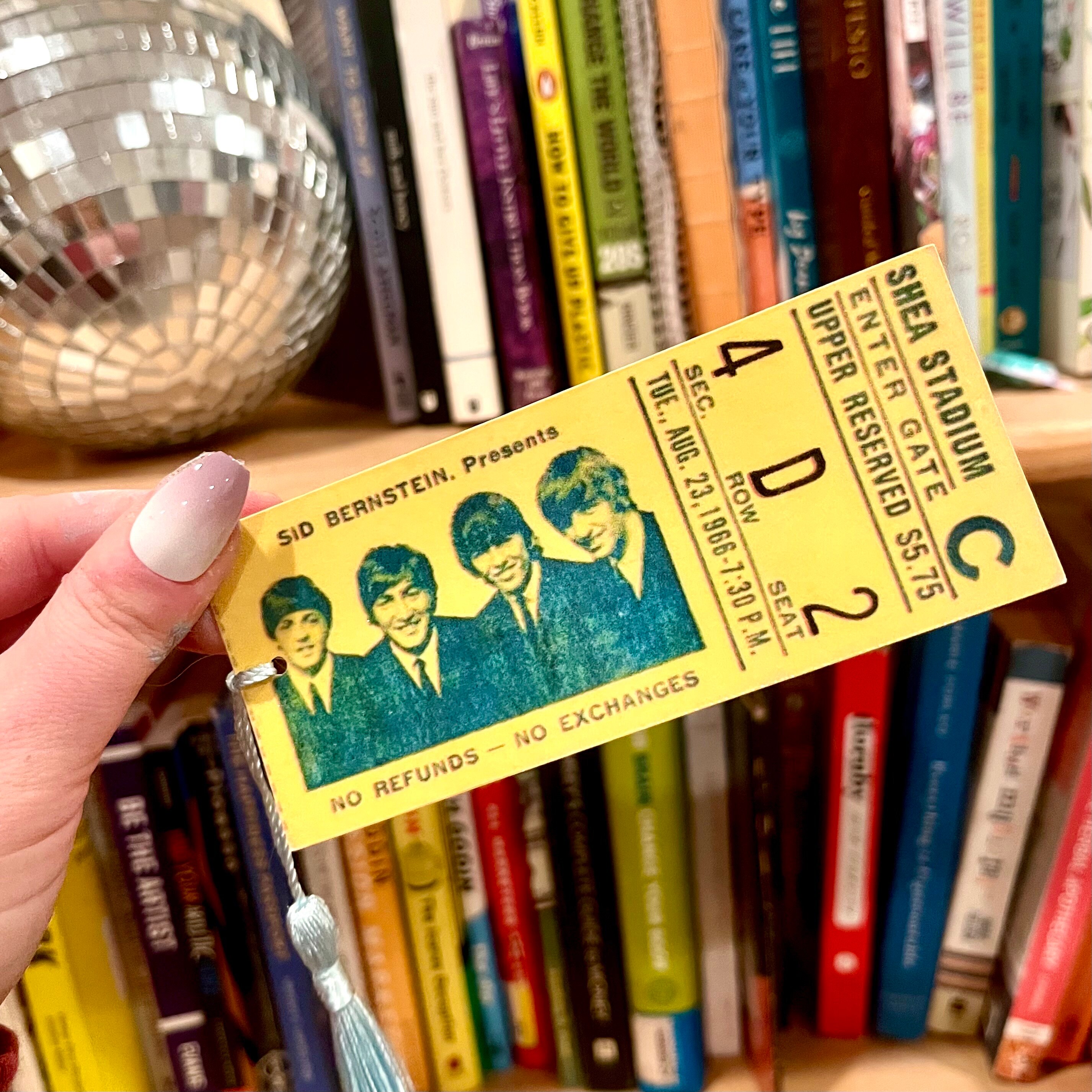 The Beatles Ticket Stub Bookmark - 70s Musician Vintage Retro Band Club ...