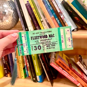 Set of 3 Ticket Stub Bookmarks - 70s, 60s Vintage Retro Band Album Song ...