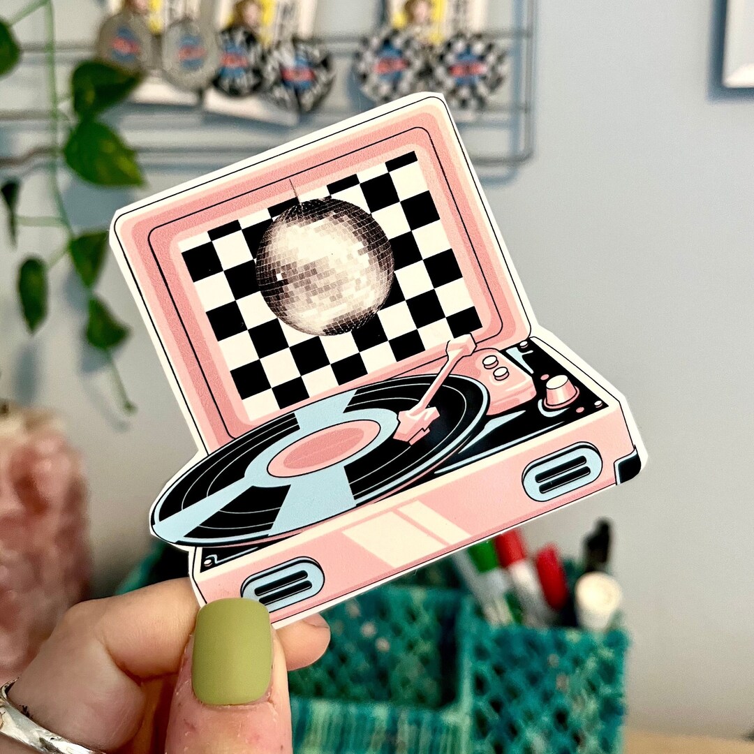 Space Girl Vinyl Record Player Sticker Planets, Space Theme Rocket Sky ...