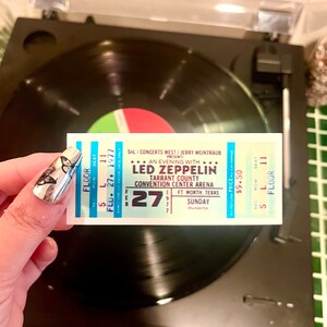 Led Zeppelin Ticket Stub Sticker - 70s, 60s Art Retro Band Tour Album ...