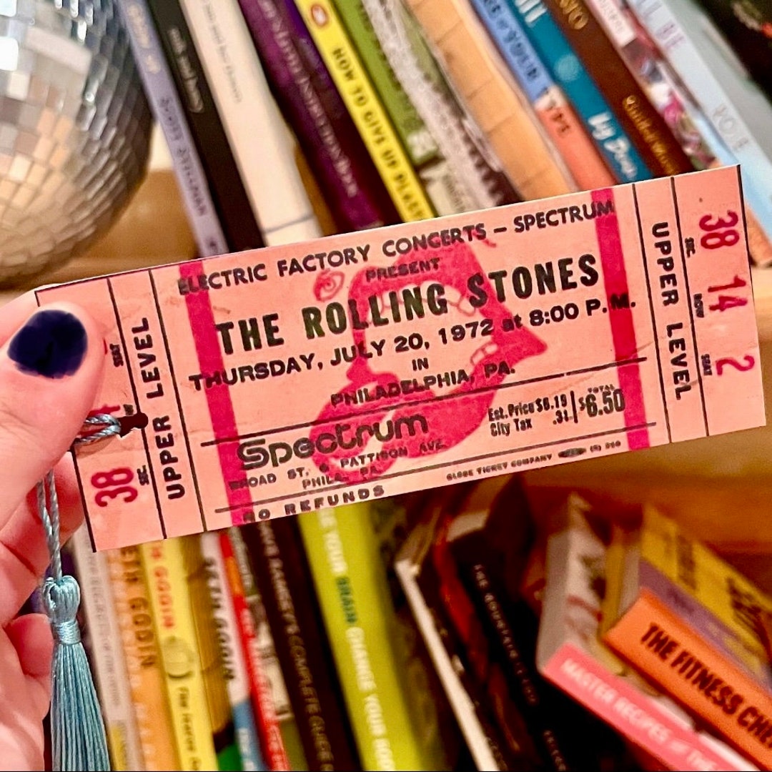 The Rolling Stones Ticket Stub Bookmark - 70s, Accessories Vintage Band ...